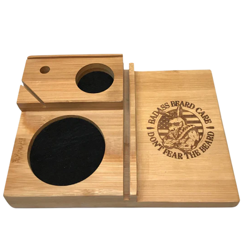 Badass Beard Care Product Caddy | Handmade Solid Bamboo