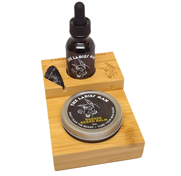Badass Beard Care Loaded Compact Caddy | Handmade Solid Bamboo