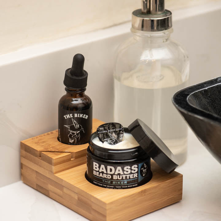 Badass Beard Care Loaded Compact Caddy | Handmade Solid Bamboo