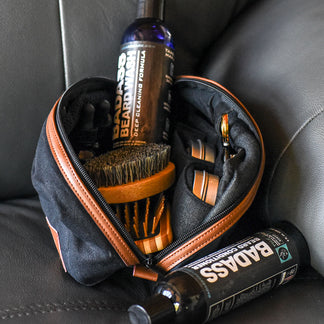 Badass Beard Care Loaded Canvas Travel Bag | Waxed Canvas & Leather