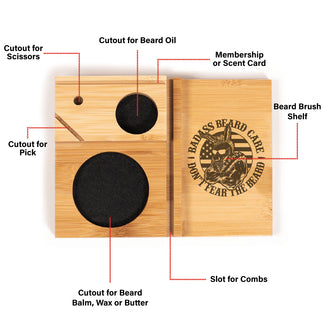 Badass Beard Care Product Caddy | Handmade Solid Bamboo